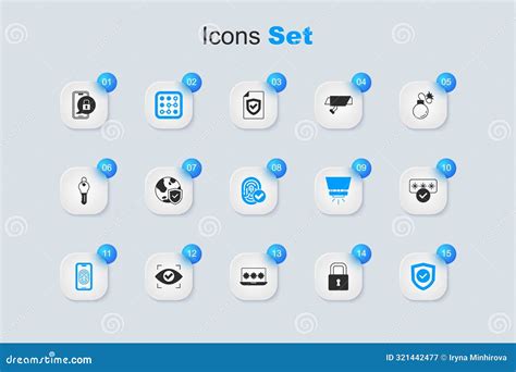 Set Lock Shield With World Globe Graphic Password Protection Mobile