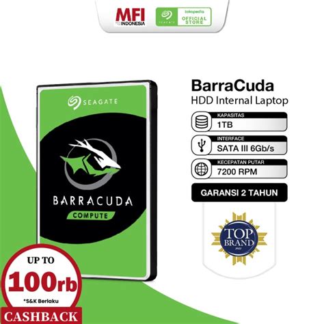 Promo Seagate BarraCuda HDD Hardisk Internal Laptop 1TB SATA 7200RPM FS Cicil 0 3x Jakarta