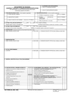 DD Form 254 Department Of Defense Contract Security Dd Form 254 Department Of Defense