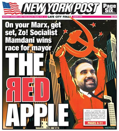 New York Posts Cover On Zohran Mamdani Election Sold Out In Nyc — And