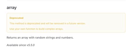 Docs Show Deprecation Message By Matthewmayer · Pull Request 1889 · Faker Jsfaker · Github