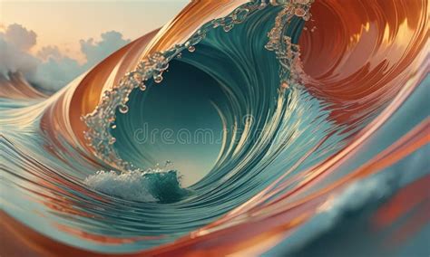Dynamic Abstract Wave With Gradient Blue Orange And White With