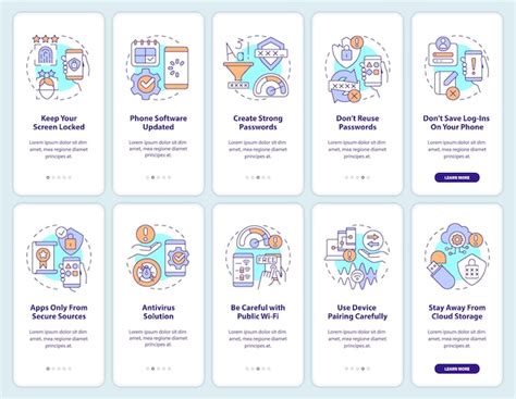 Premium Vector Prevent Smartphone Hacking Tips Onboarding Mobile App