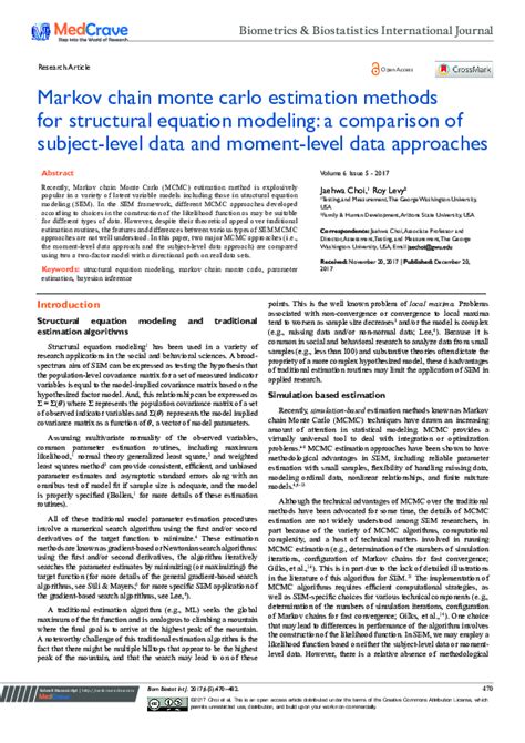 Pdf Markov Chain Monte Carlo Estimation Methods For Structural
