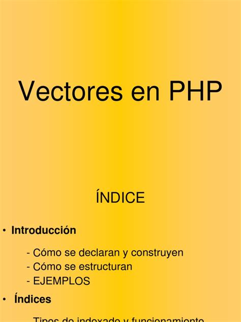 Vectores En Php Pdf Estructura De Datos De Matriz Puntero