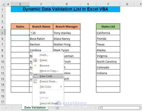 How To Make A Dynamic Data Validation List Using Vba In Excel 3 Steps