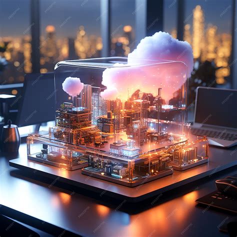 Premium Ai Image A Conceptual Illustration Depicting Cloud Networking Automation Ai Cloud