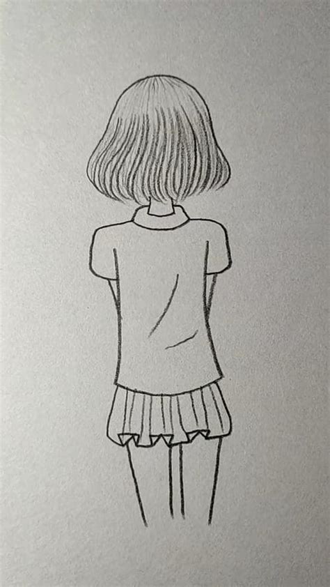 简笔画女孩背影唯美 简笔画女孩背影唯美图片 画趣文库（我爱生活）