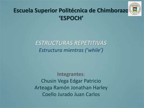 Estructura Mientras While Pptx