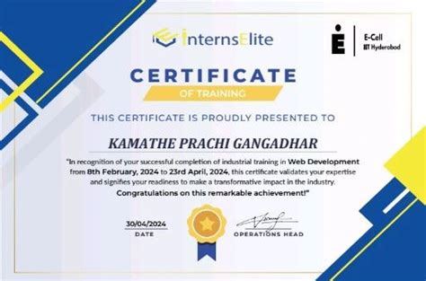 prachi kamathe on linkedin training internship webdevelopment continuouslearning careergrowth