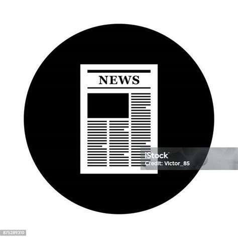 신문 원형 아이콘입니다 블랙 라운드 흰색 배경에 고립 된 미니 멀 아이콘 신문에 대한 스톡 벡터 아트 및 기타 이미지 신문 0명 개념 Istock