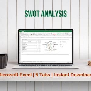 SWOT Analysis Excel Template With Chart Etsy