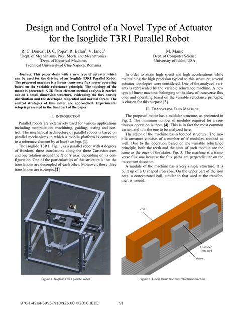 Pdf Design And Control Of A Novel Type Of Actuator For The Isoglide T3r1 Parallel Robot