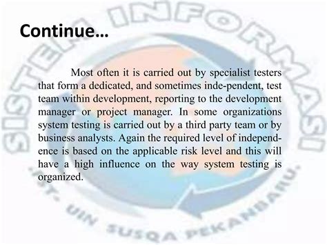 materi testing dan implementasi sistem testing throughout the