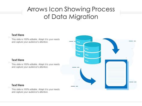 Arrows Icon Showing Process Of Data Migration Presentation Graphics Presentation Powerpoint