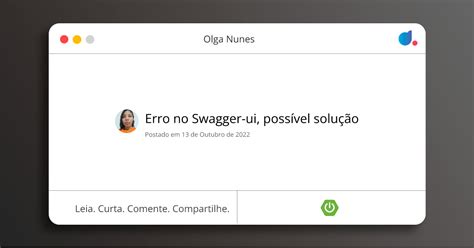 Erro no Swagger ui possível solução Olga Nunes Spring Boot Spring DIO