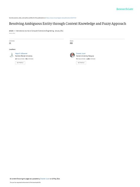 Resolving Ambiguous Entity Through Context Knowled Pdf Parsing