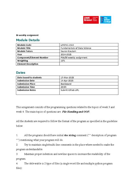 Assignment 3 Week5 6 Hello Bi Weekly Assignment Module Details