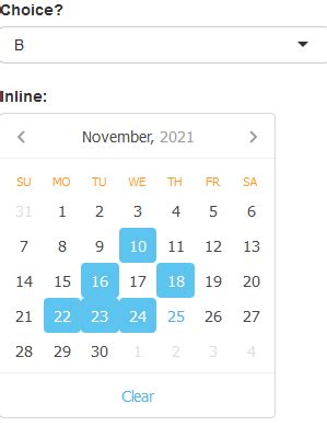 Shiny R ShinyWidgets Airdatepicker With Different Colors For