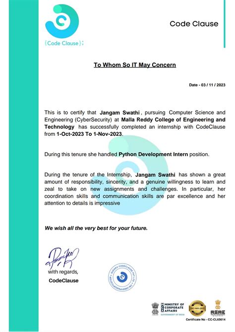 Internshipcompletion Codeclause Pythondevelopment Jangam Swathi