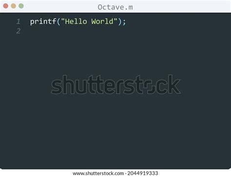 Octave Language Hello World Program Sample Stock Vector Royalty Free