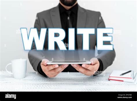 Conceptual Caption Write Word Written On Mark Letters Words Or Symbols On Surface Typically