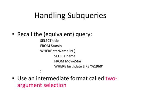 Ppt Cs Database System Principles Slides From Parse Trees To Logical Query Plans