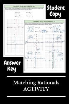 Graphing Rational Functions Matching Activity Teaching Resources TPT