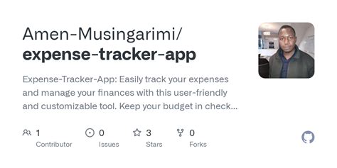 Github Amen Musingarimiexpense Tracker App Expense Tracker App