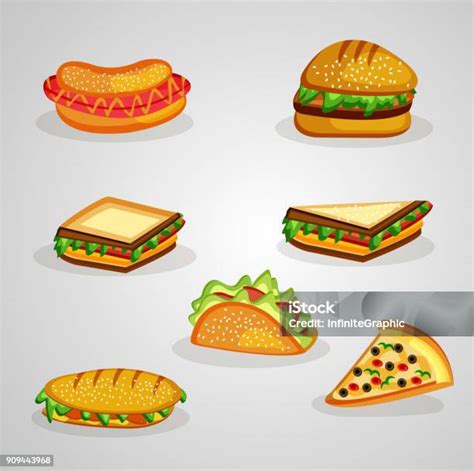 패스트 푸드 요소 샌드위치 피자 햄버거 완벽 한 패턴의 그림 0명에 대한 스톡 벡터 아트 및 기타 이미지 0명 건강하지 못한 생활방식 건강한 생활방식 Istock
