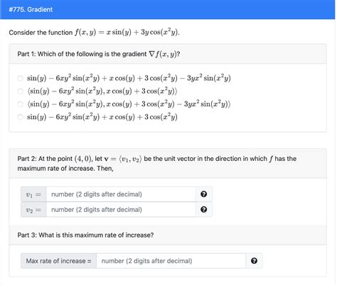 Solved 775 Gradient Consider The Function Fx Y X