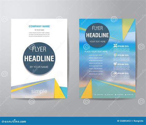 Simple Triangle And Circle Brochure Flyer Design Layout Template Cartoon Vector Cartoondealer