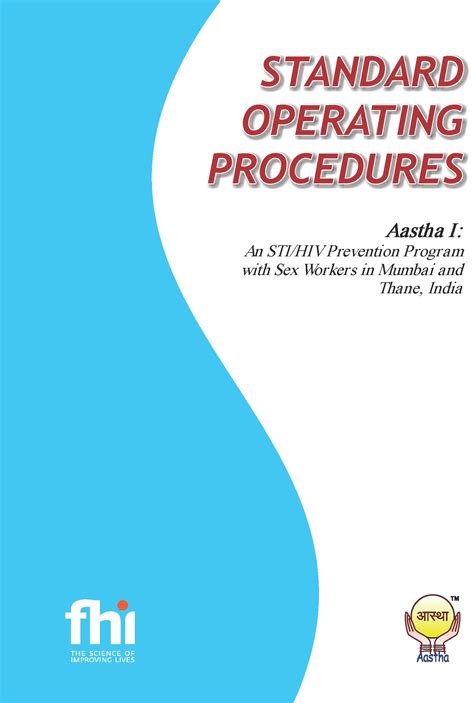 Standard Operating Procedures Aastha I An STI HIV Prevention Program With Sex Workers In