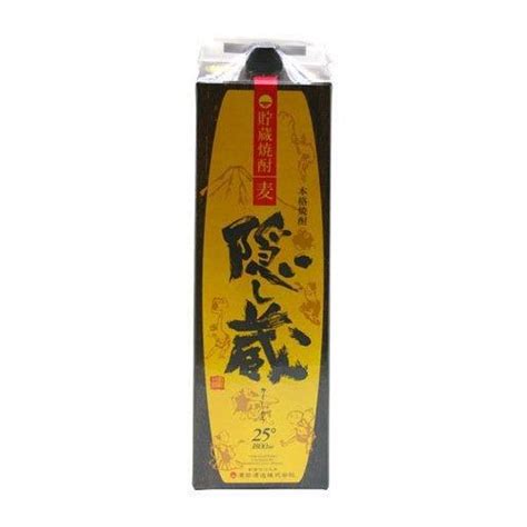 麦焼酎 送料無料※25度 隠し蔵 1．8lパック 1本（1800ml） 濱田酒造 長期貯蔵麦焼酎 ※ 25 Kakusigura