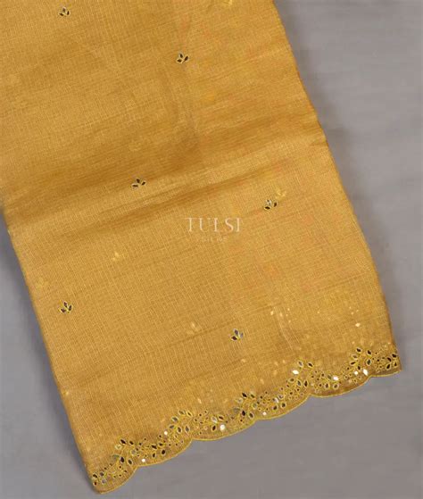 Buy Yellow Silk Kota Embroidery Saree T655453