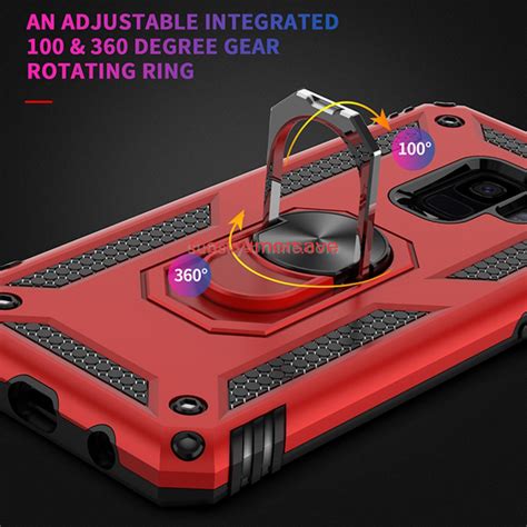 Armor Shockproof TPU PC Protective Case For Galaxy S With Degree Rotation Holder Red
