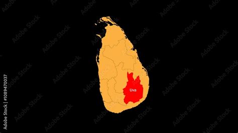 Uva Map Animated Video The Location Is Highlighted On The Sri Lanka Map Colour Map With