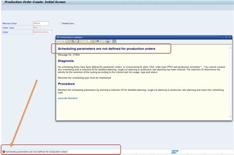 Scheduling Parameters Not Defined For Production Orders Sap Tutorial