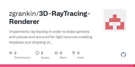 Github Zgrankin3d Raytracing Renderer Implements Ray Tracing In