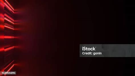 빨간색으로 빛나는 레이저 조명과 여유 공간 3d 렌더링 일러스트레이션 레이저에 대한 스톡 사진 및 기타 이미지 레이저 가정의 방 빨강 Istock