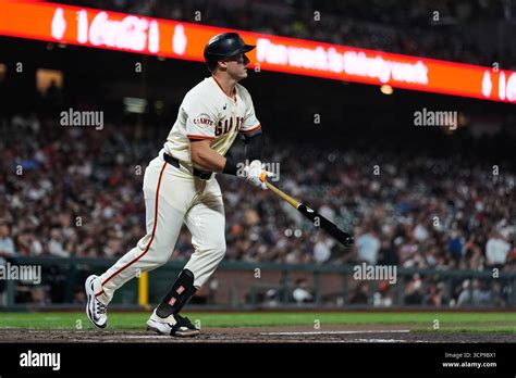 San Francisco Giants Andrew Knizner Watches His Sacrifice Fly During