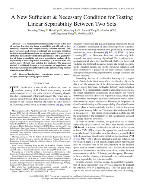 Pdf A New Sufficient And Necessary Condition For Testing Linear