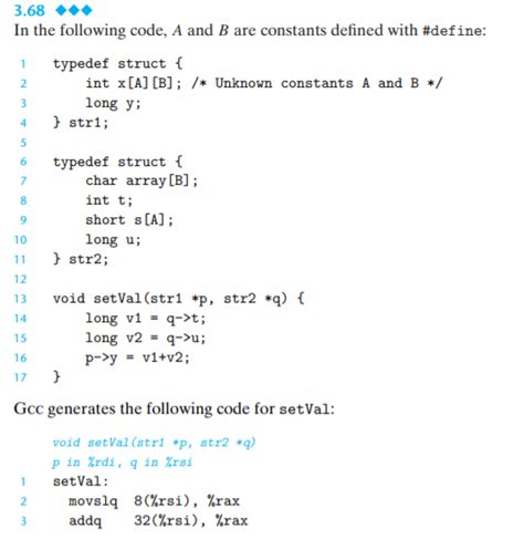 Solved 368 In The Following Code A And B Are Constants