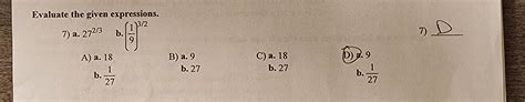 Solved Evaluate The Given Expressionsplease Let Me Know If