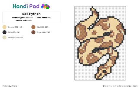 Ball Python Fuse Bead Pattern Kandi Pad Kandi Patterns Fuse Bead Patterns Pony Bead Patterns