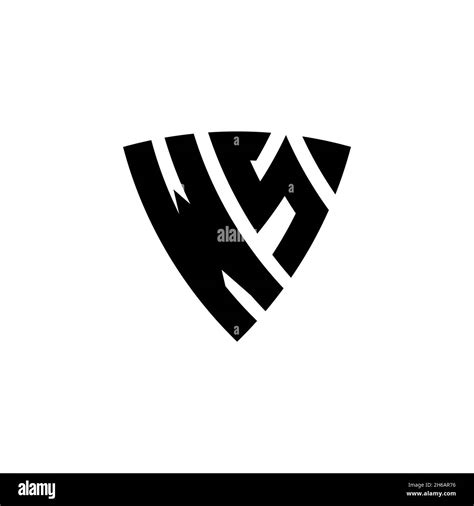 WS Monogram Logo Letter With Triangle Shield Shape Style Design Isolated On White Background