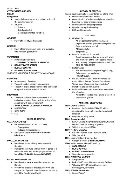 Cytogenetics Lecture Notes Prelim Warning Tt Undefined Function 32 Warning Tt Undefined