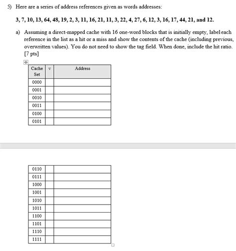 solved 5 here are a series of address references given as