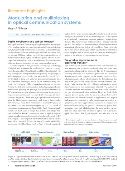 Pdf Modulation And Multiplexing In Optical Communication Systems Digital Electronics And