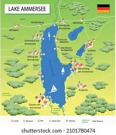 Vector Illustration Map Lake Bolsena Italy Stock Vector Royalty Free